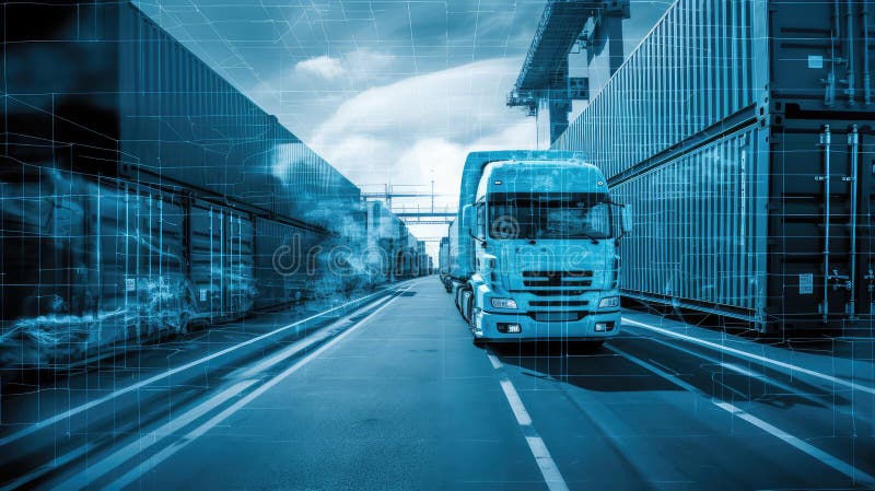 Generative Ai Illustration of Logistics and Transportation Stock Illustration - Illustration of ...