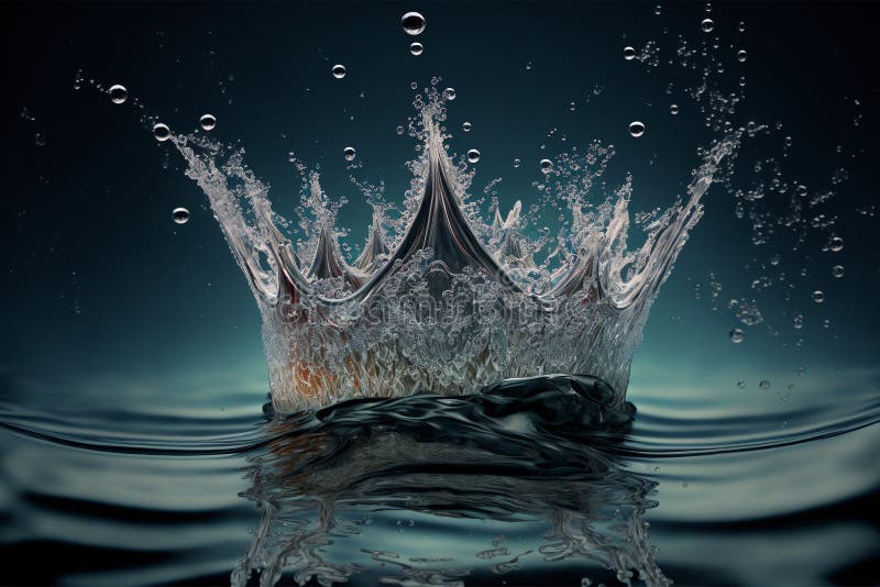 Generative AI Illustration of Mineral Water Crown Splash Stock ...