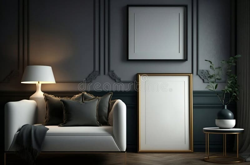 Generative AI Illustration of Modern Room Interior Stock Illustration ...