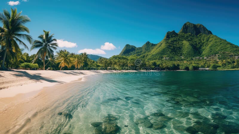 Generative Ai Illustration of Most Beautiful Beach in the World Stock ... Generative Ai Illustration of Most Beautiful Beach in the World Stock ...