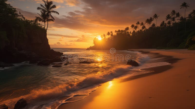 Generative Ai Illustration of Most Beautiful Beach in the World Stock ... Generative Ai Illustration of Most Beautiful Beach in the World Stock ...