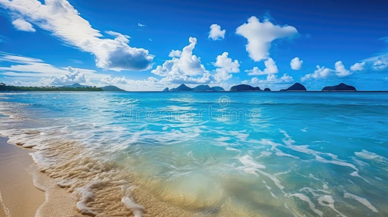 Generative Ai Illustration of Most Beautiful Beach in the World Stock ... Generative Ai Illustration of Most Beautiful Beach in the World Stock ...