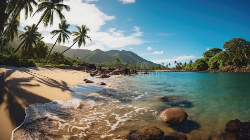 Generative Ai Illustration of Most Beautiful Beach in the World Stock ... Generative Ai Illustration of Most Beautiful Beach in the World Stock ...