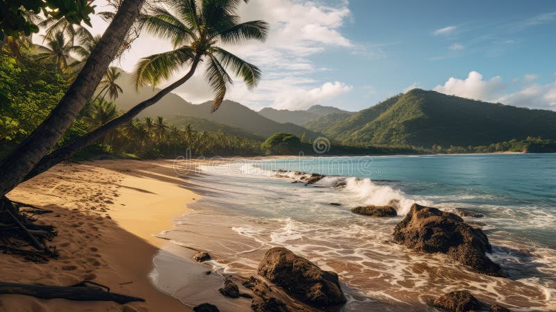 Generative Ai Illustration of Most Beautiful Beach in the World Stock ... Generative Ai Illustration of Most Beautiful Beach in the World Stock ...