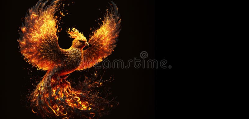 Generative AI Illustration of Phoenix Firebird Stock Illustration ...