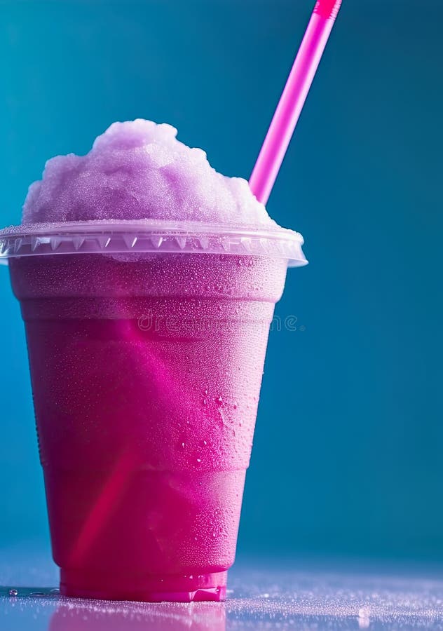 Cup with Fresh Slush Ice, Generative Ai Illustration Stock Illustration ...