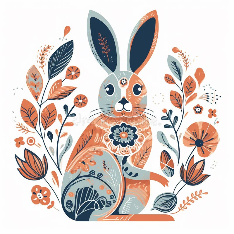 Generative Ai Illustration of a Rabbit Stock Illustration ...