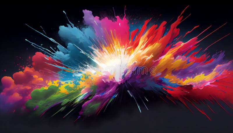 Generative AI, Illustration, Rainbow Blast: Capture the Raw Power and ...
