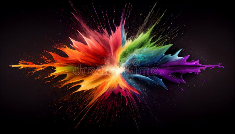 Generative AI, Illustration, Rainbow Blast: Capture the Raw Power and ...