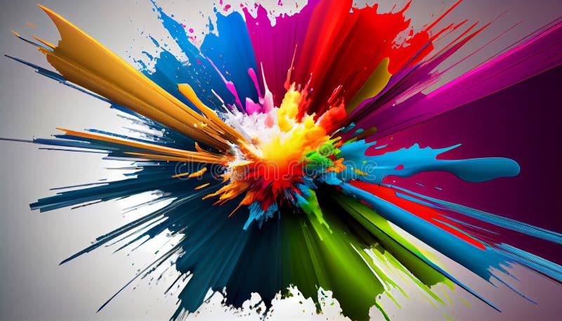 Generative AI, Illustration, Rainbow Blast: Capture the Raw Power and ...