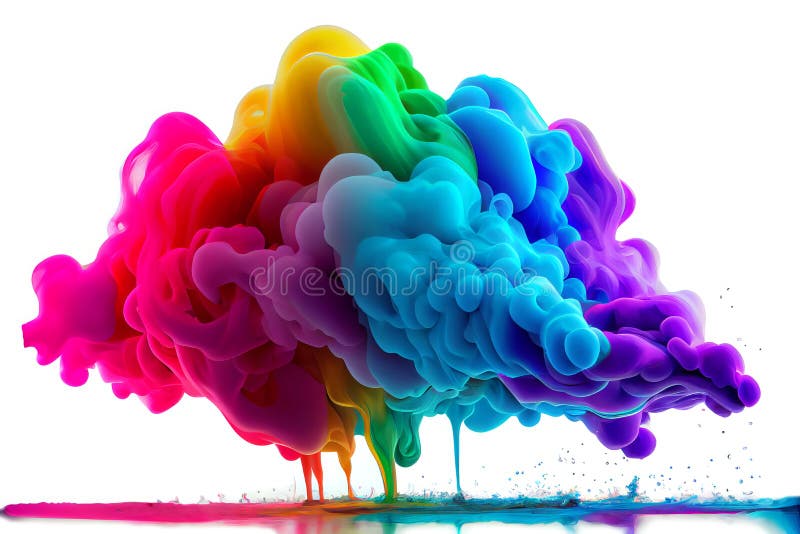 Rainbow Colored Smoke Cloud Stock Illustration - Illustration of ...