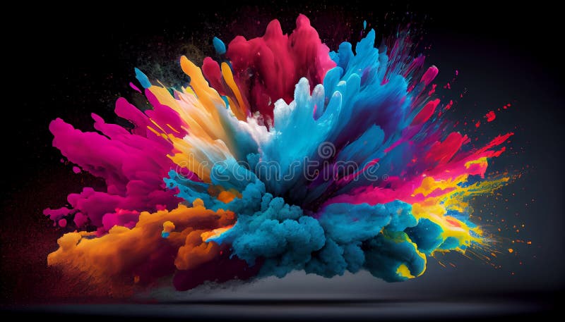 Generative AI, Illustration, Rainbow Explosion: Capture the Explosive ...