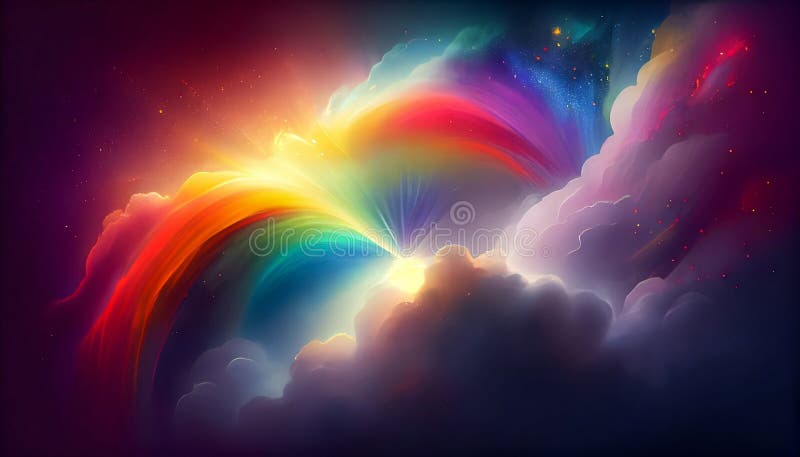 Generative AI, Illustration, Rainbow Haze: Create a Dreamy and Ethereal ...