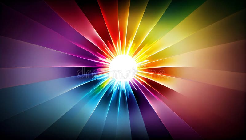 Generative AI, Illustration, Rainbow Sunburst: Imagine a Rainbow ...