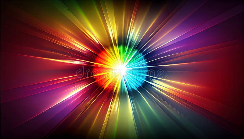 Generative AI, Illustration, Rainbow Sunburst: Imagine a Rainbow ...