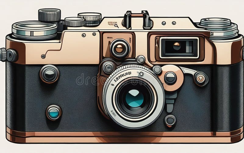 Generative AI Illustration Rangefinder Camera Stock Illustration ...