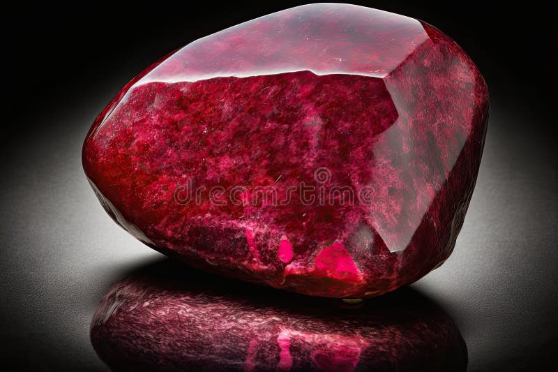 Ruby Mineral Gemstone on Dark Background, Generated Ai Illustration ...