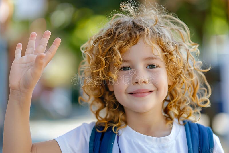 Generative Ai Illustration. School Student Going To Class. Stock ...