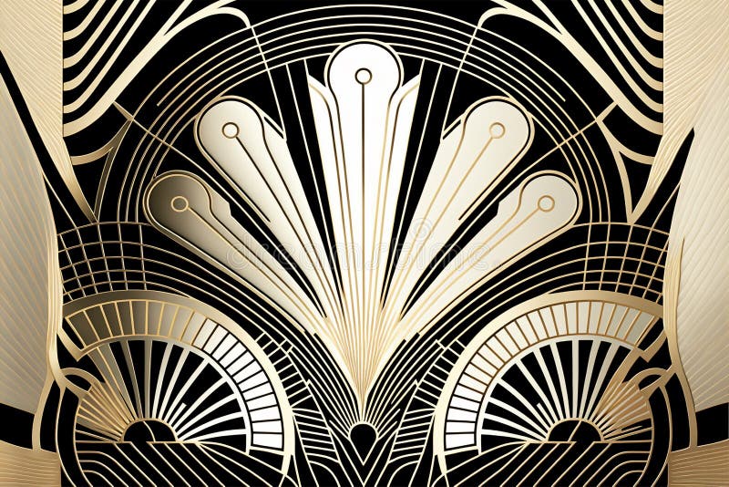 Generative AI Art Deco Seamless Pattern- Stock Illustration ...