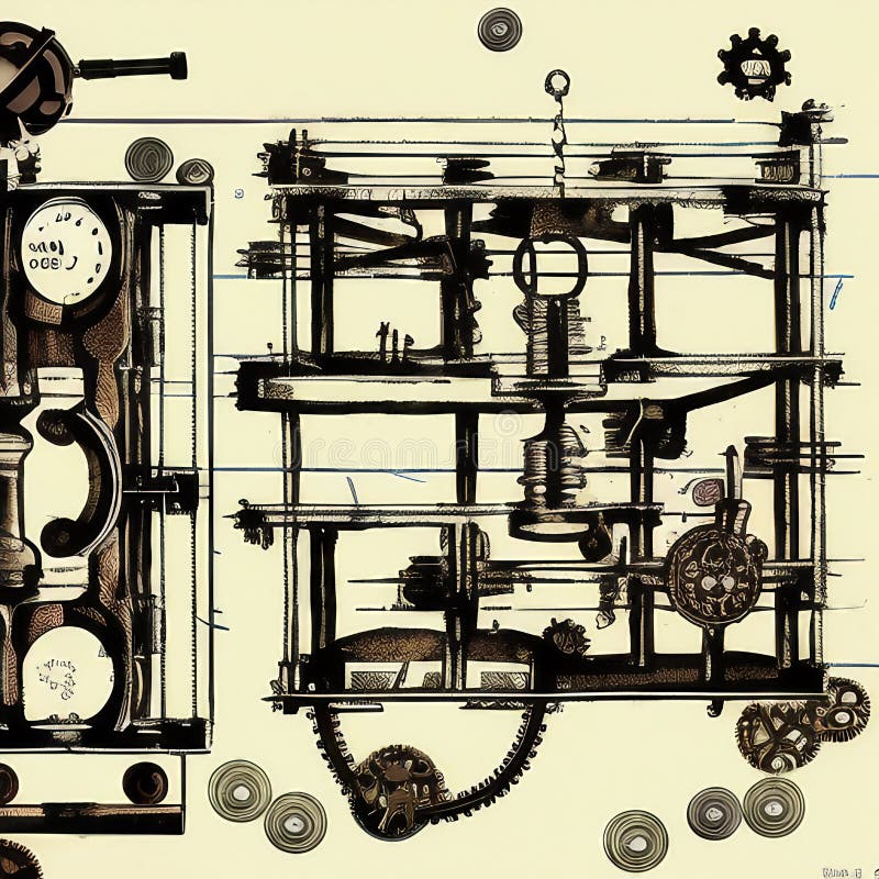 Generative AI Illustration of a Steampunk Complex Mousetrap Design ...