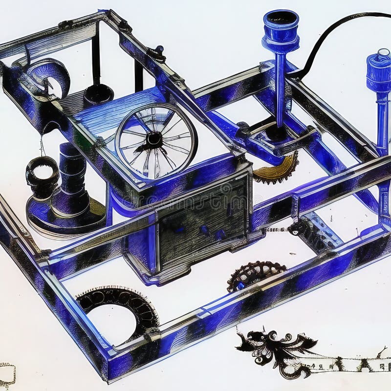 Generative AI Illustration of a Steampunk Complex Mousetrap Design ...