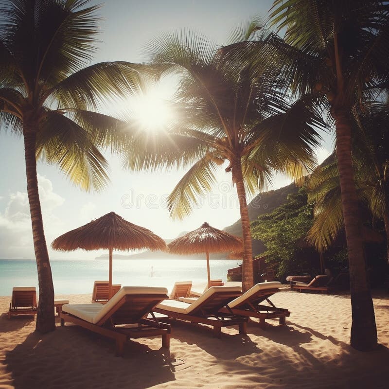 Generative Ai Illustration. Summer Stock Photo - Image of island ...