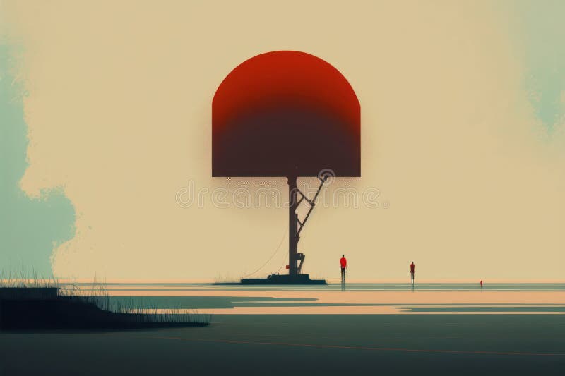 Generative AI Illustration of Surreal Sci-fi Style Duo Tone Conceptual ... Generative AI Illustration of Surreal Sci-fi Style Duo Tone Conceptual ...
