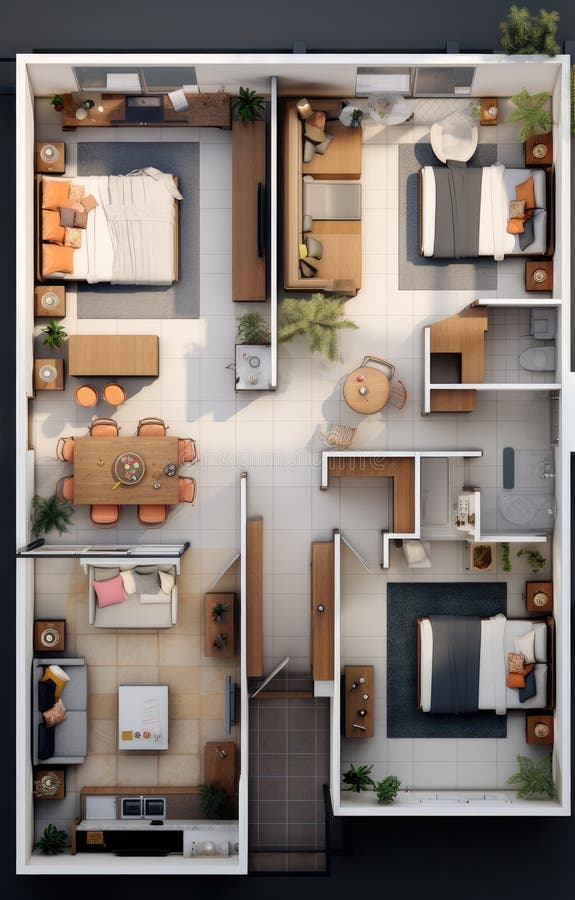 Two Bedroom Floor Plan Stock Illustrations – 274 Two Bedroom Floor Plan ...