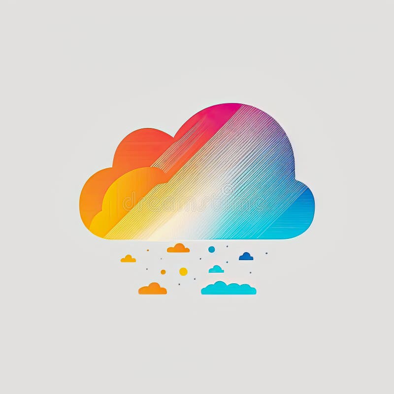 Minimal Colored Cloud Graphic Logo, Generative Ai Stock Illustration ...