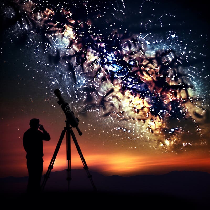 Generative Ai Illustrations Astronomical Telescope For Observing Stars