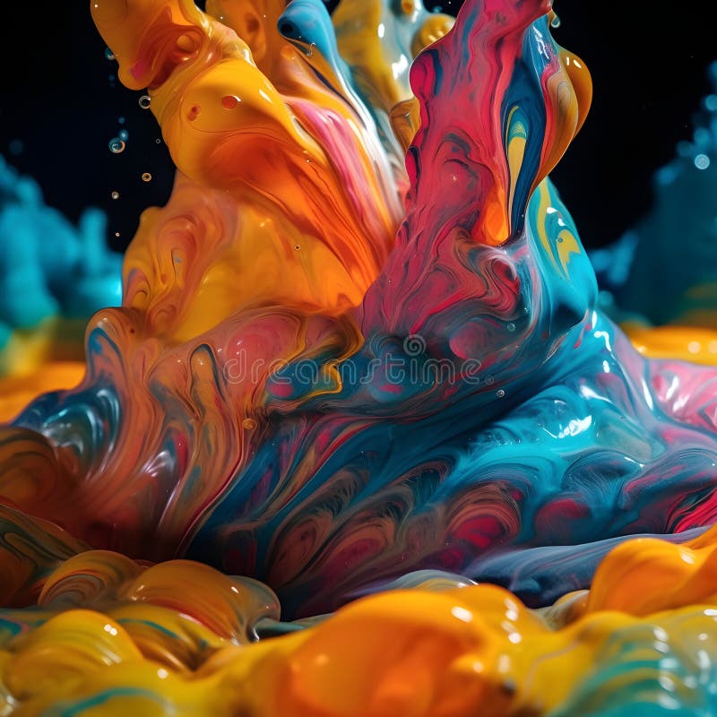 Generative Ai Illustrations, Fluid Art, Mixing Colors, that Explode and ...