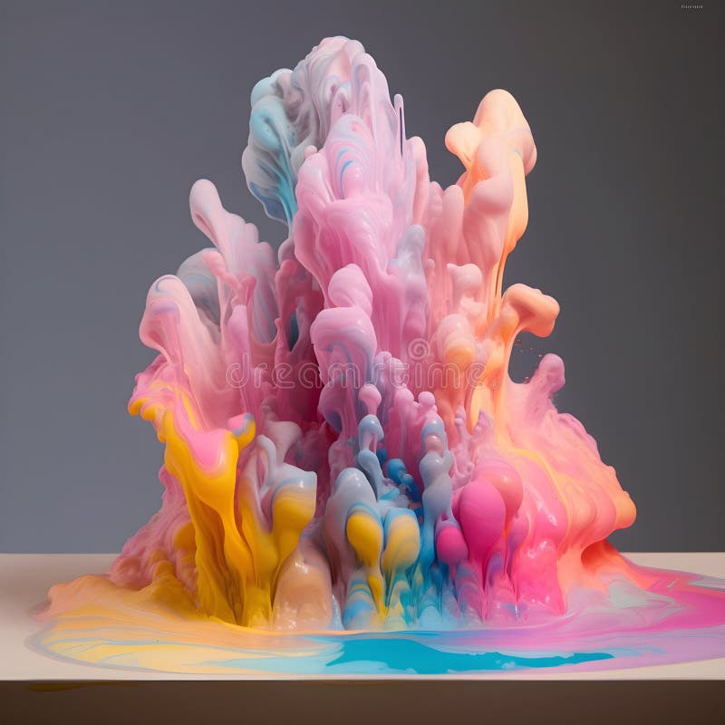 Generative Ai Illustrations, Fluid Art, Mixing Colors, that Explode and ...