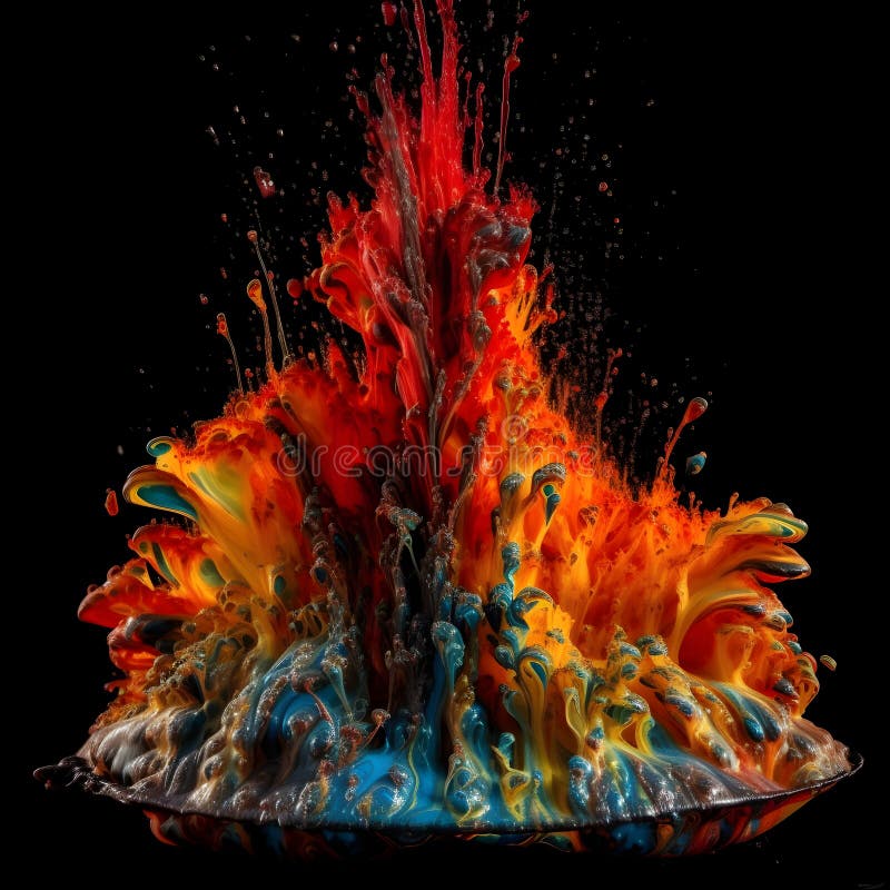 Generative Ai Illustrations, Fluid Art, Mixing Colors, that Explode and ...