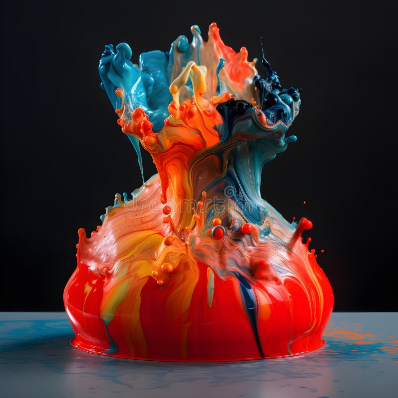 Generative Ai Illustrations, Fluid Art, Mixing Colors, that Explode and ...