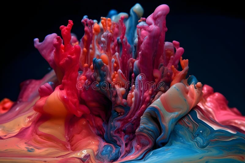 Generative Ai Illustrations, Fluid Art, Mixing Colors, that Explode and ...