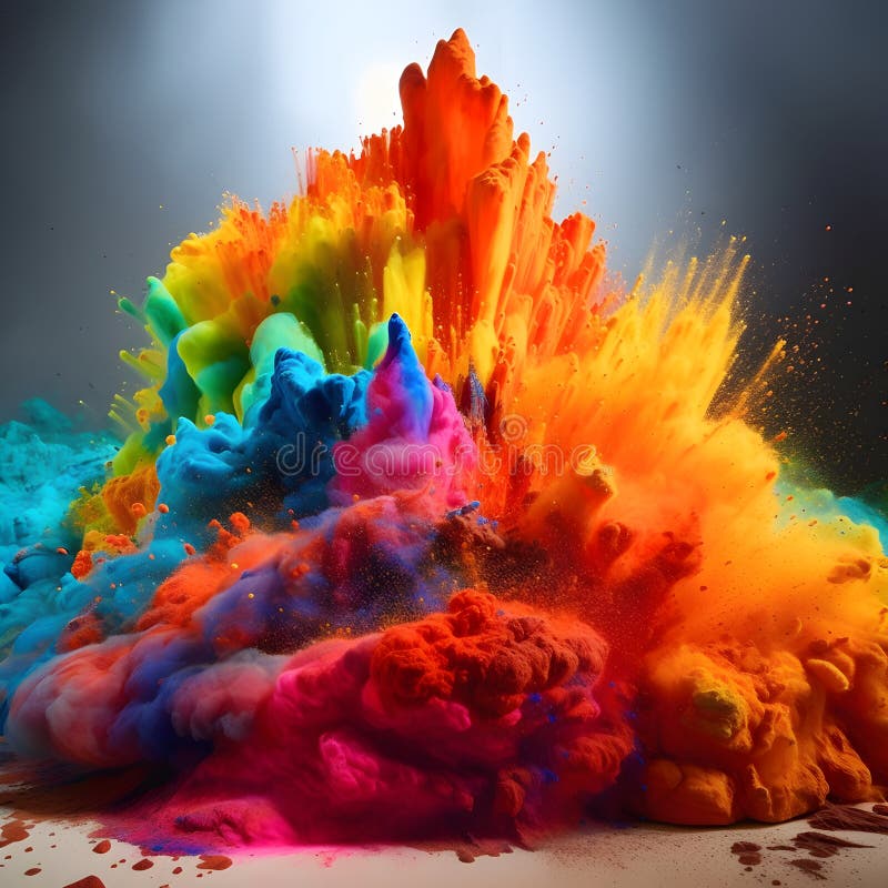 Generative Ai Illustrations, Fluid Art, Mixing Colors, that Explode and ...