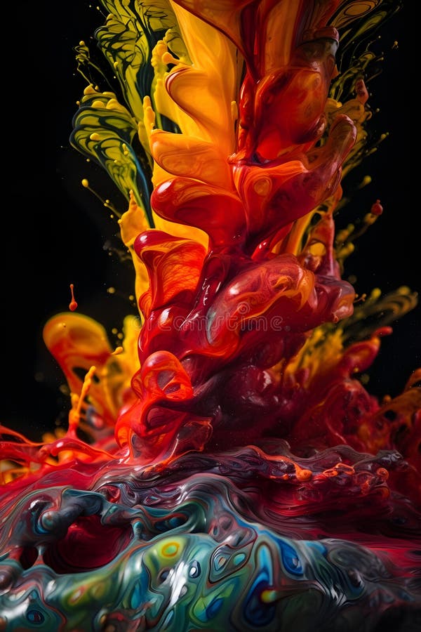 Generative Ai Illustrations, Fluid Art, Mixing Colors, that Explode and ...