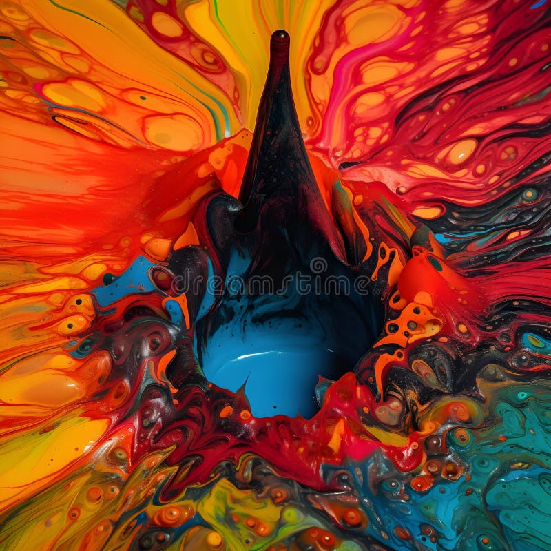 Generative Ai Illustrations, Fluid Art, Mixing Colors, that Explode and ...