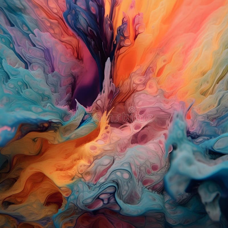 Generative Ai Illustrations, Fluid Art, Mixing Colors, that Explode and ...