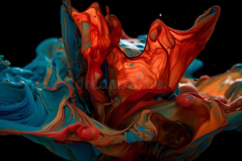 Generative Ai Illustrations, Fluid Art, Mixing Colors, that Explode and ...
