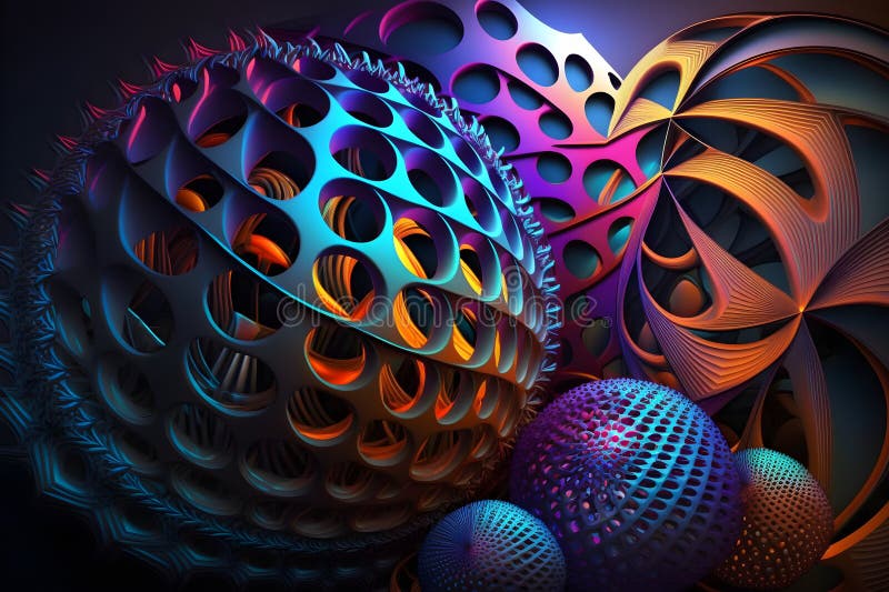 Generative Ai Illustrations Geometry Patterns Background Mixed Colors Abstract Pattern