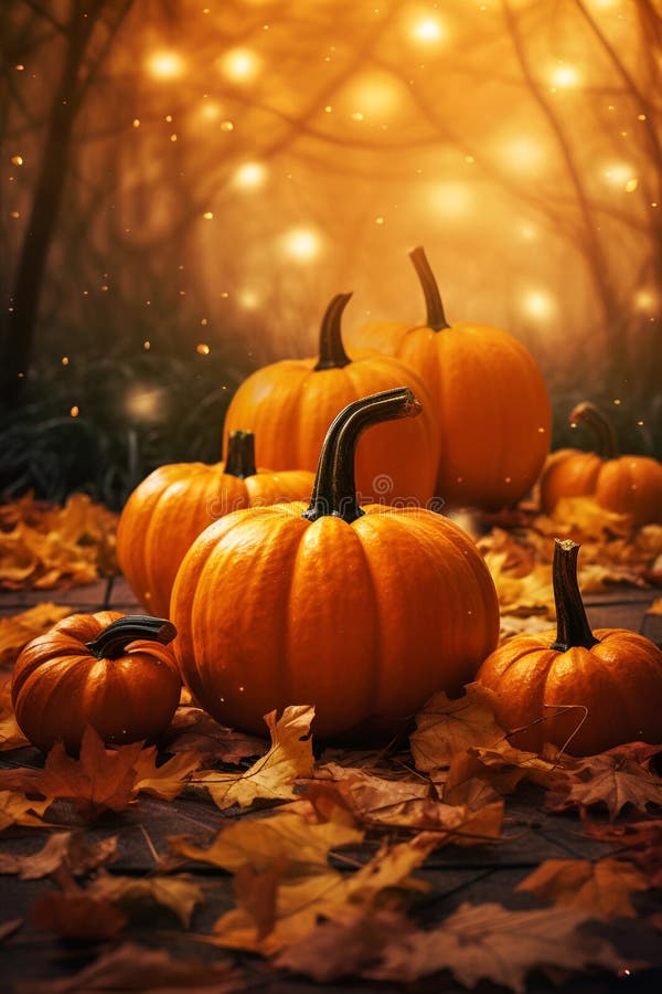 Generative AI Illustrations, Halloween or Thanksgiving Background with ...