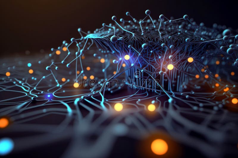 Futuristic Digital Wire Connection Encoder. Generative AI Stock ...