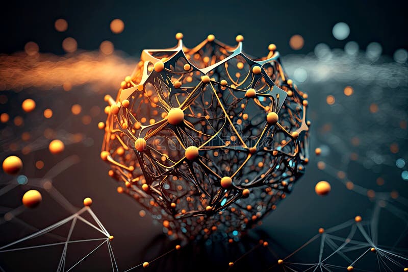 Futuristic Digital Wire Connection Encoder. Generative AI Stock ...