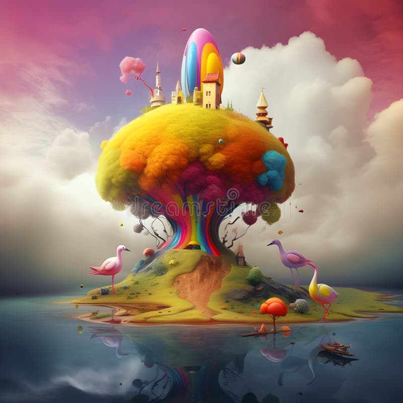 Generative Ai Ilustrations, Surrealism Abstract Design. Stock ...