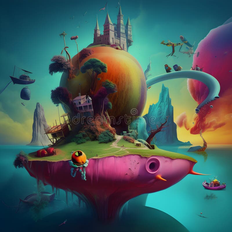 Generative Ai Ilustrations, Surrealism Abstract Design. Stock ...