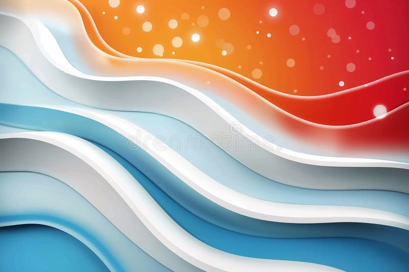 Generative AI Image of Abstract Blue Orange Wavy Pattern Business ...