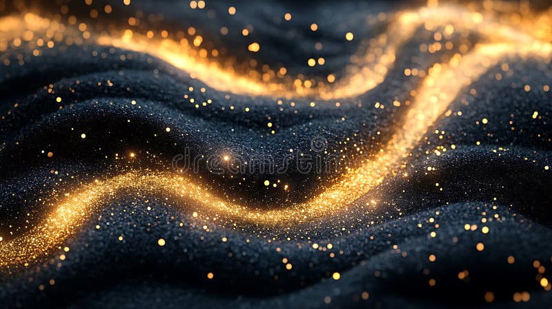 Generative AI Image of Abstract Curve Pattern Golden Lines Shining on ...