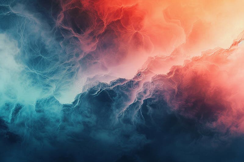 Generative AI Image of Abstract Lightning with Cloud Digital Landscapes ...