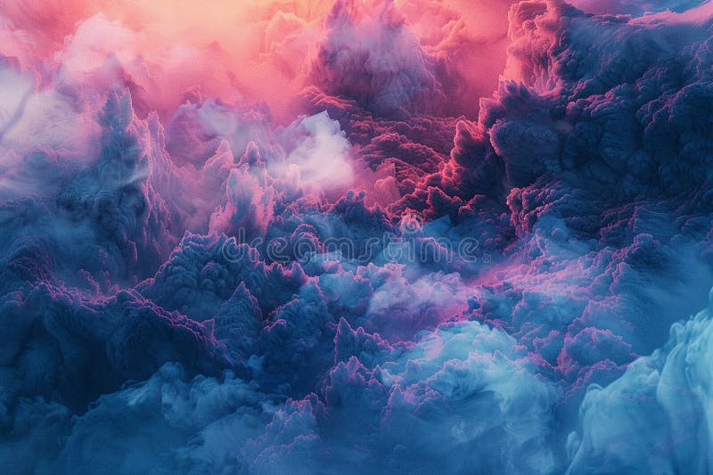 Generative AI Image of Abstract Lightning with Cloud Digital Landscapes ...